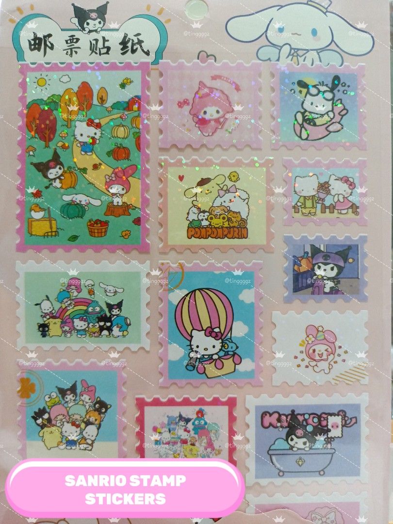 SANRIO STAMP Shaped Stickers, Hobbies & Toys, Stationery & Craft, Other ...
