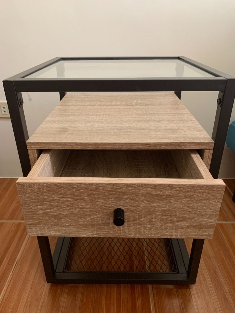 Sanyang Side Table with Tempered Glass, Furniture & Home Living ...
