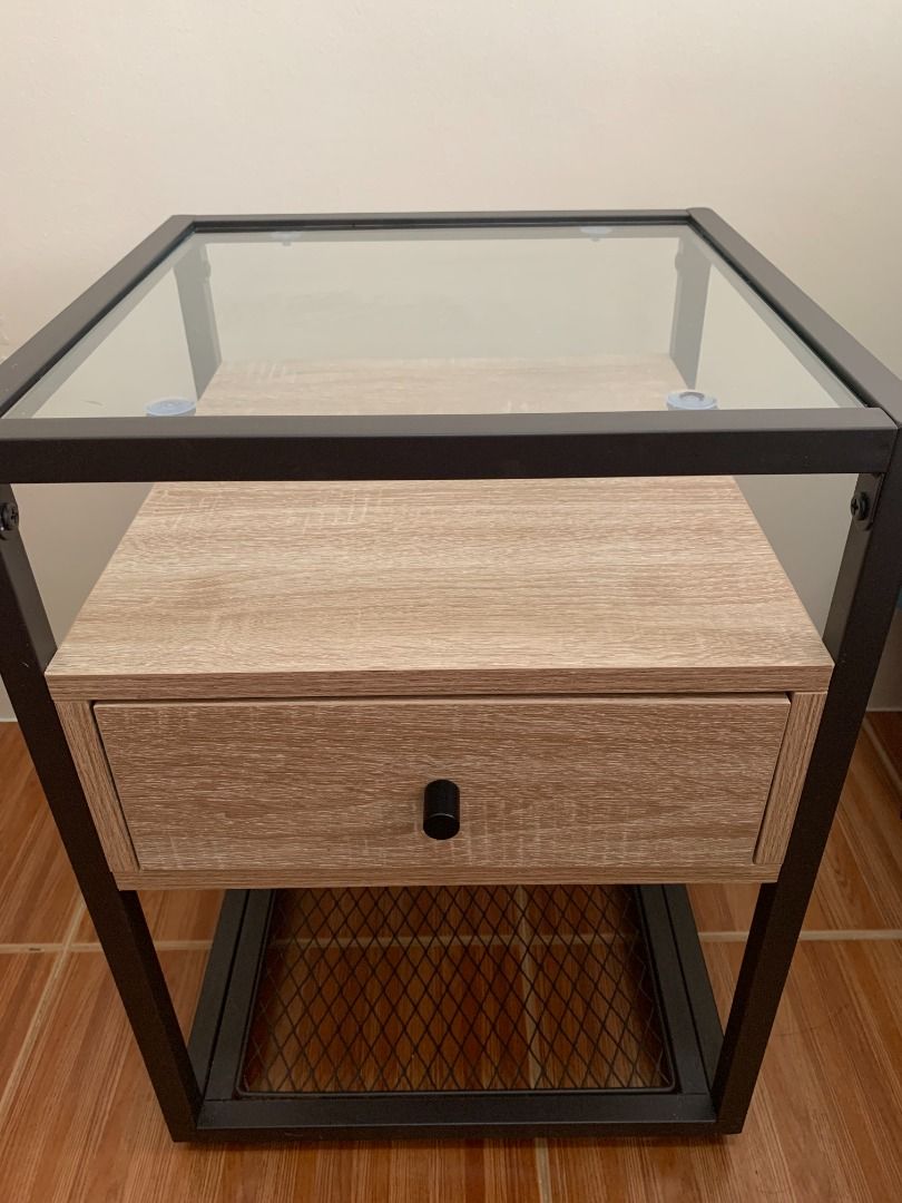 Sanyang Side Table with Tempered Glass, Furniture & Home Living ...