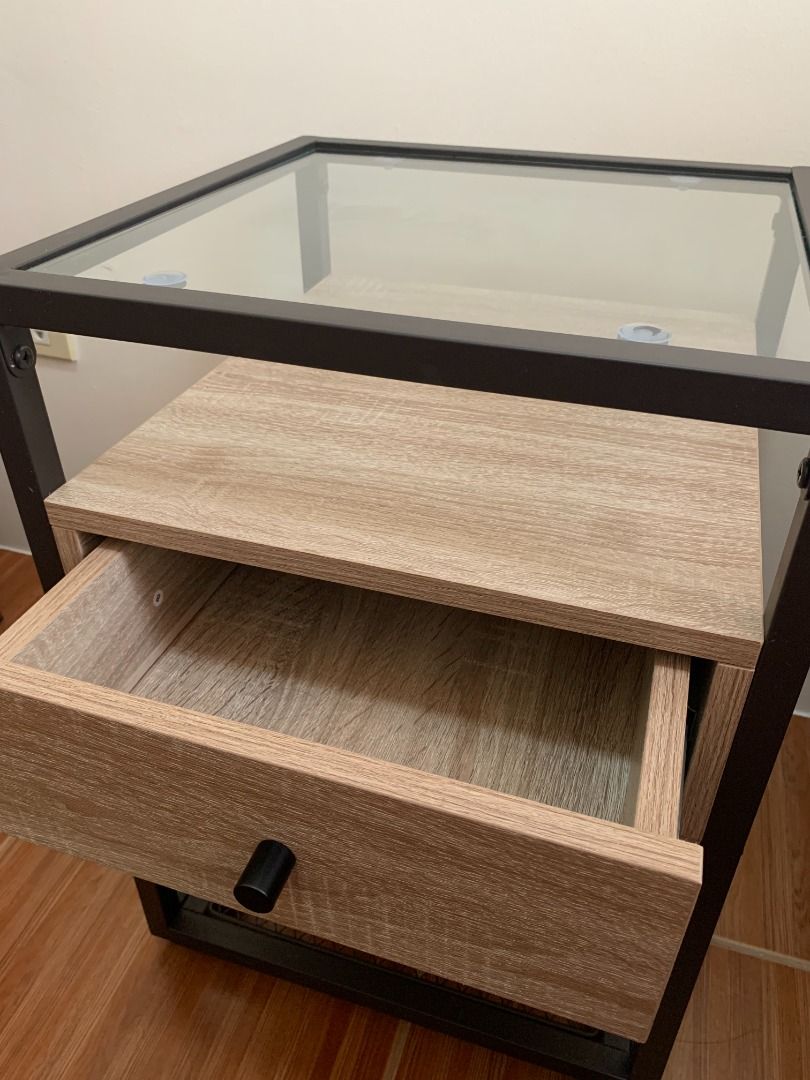 Sanyang Side Table with Tempered Glass, Furniture & Home Living ...