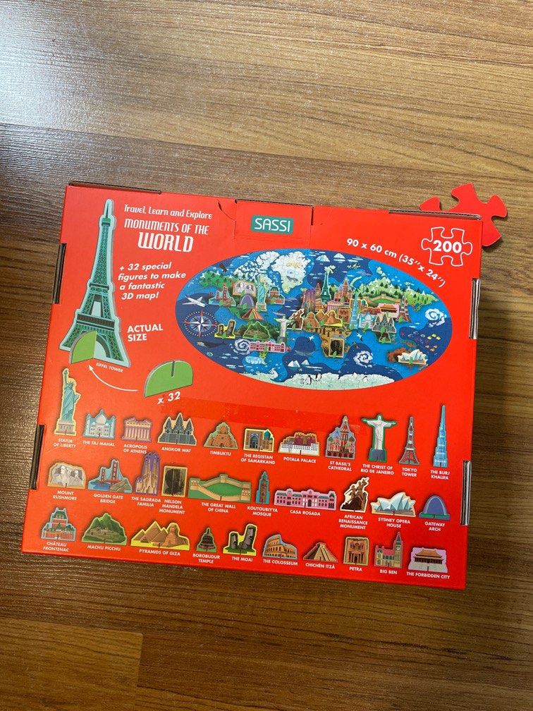 Sassi 'Monuments of the world' 200 piece puzzle (+ free 32-page book ...