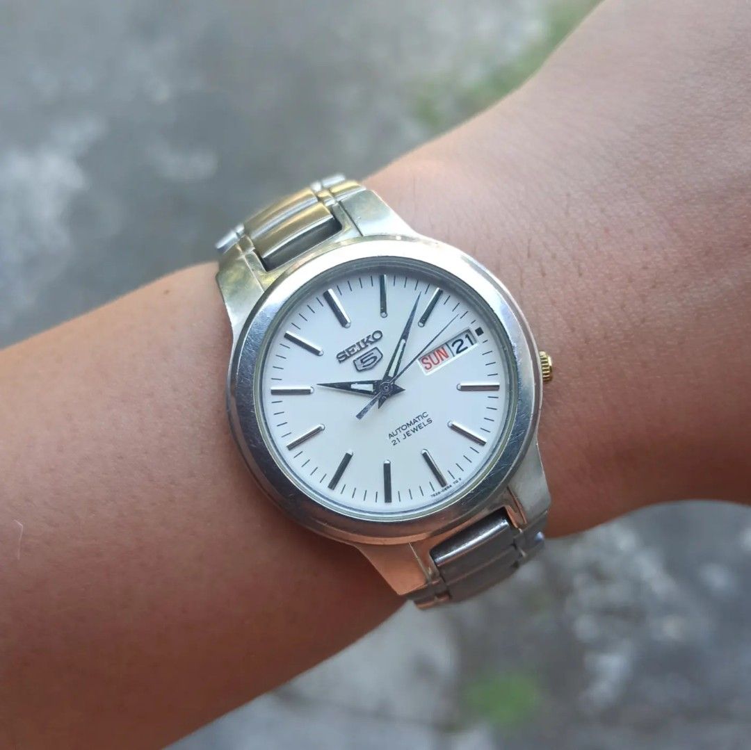 Seiko 5 - White Dial SNKA01 / SNKA01K1, Luxury, Watches on Carousell