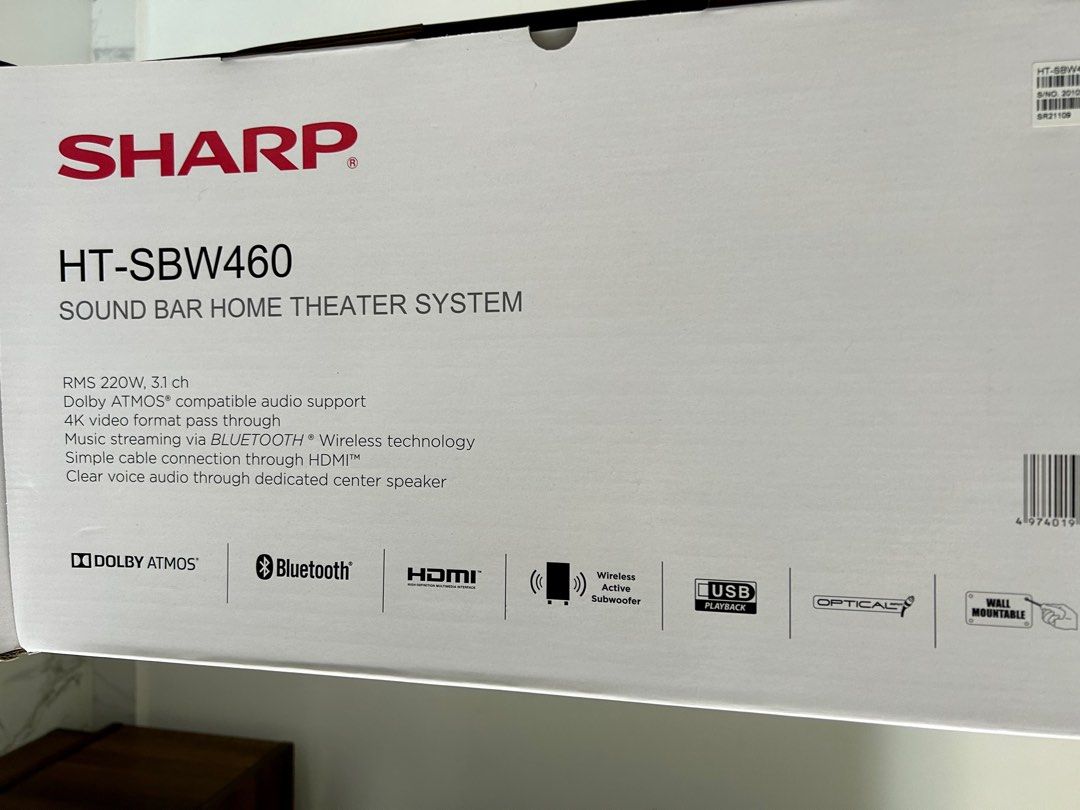 Sharp sound bar home theatre system, TV & Home Appliances, TV & Entertainment, Entertainment ...