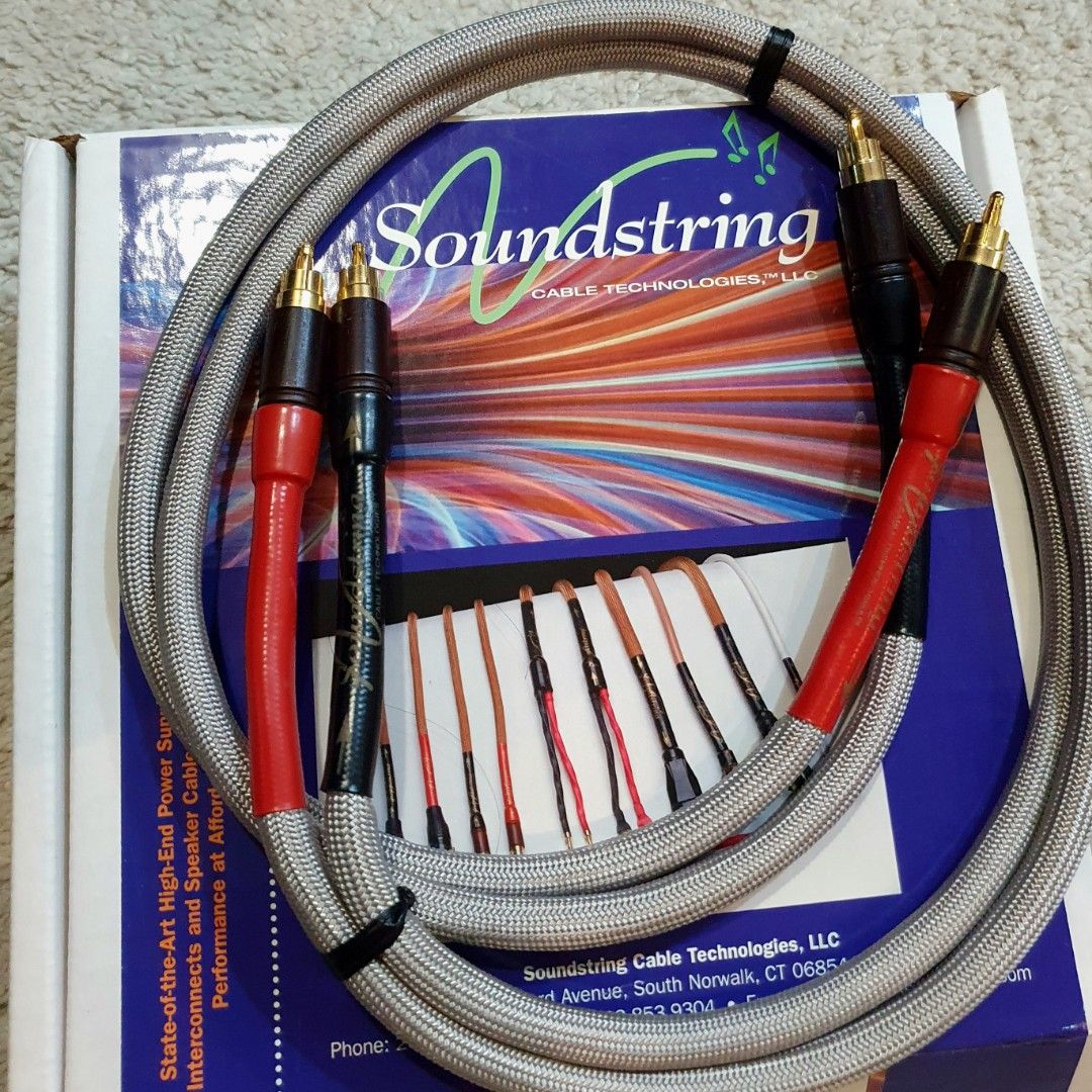 Soundstring Gen 2 interconnects RCA 1m pair, Audio, Other Audio Equipment on Carousell
