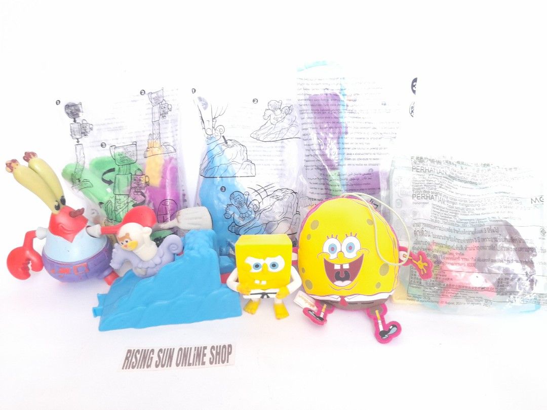 Spongebob Mcdonalds Mcdo toys Burger King collectible figures, Hobbies ...