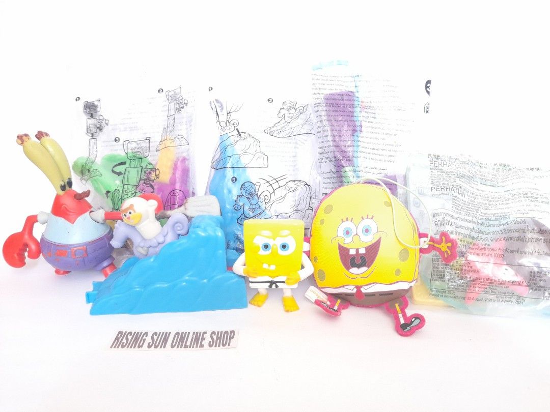 Spongebob Mcdonalds Mcdo toys Burger King collectible figures, Hobbies ...