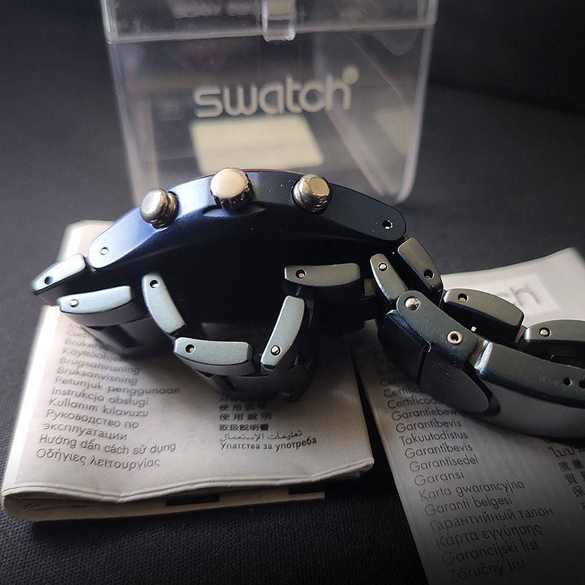 Swatch jam chrono chronograph FUCHSIA CIRCLE, Fesyen Pria, Jam Tangan ...