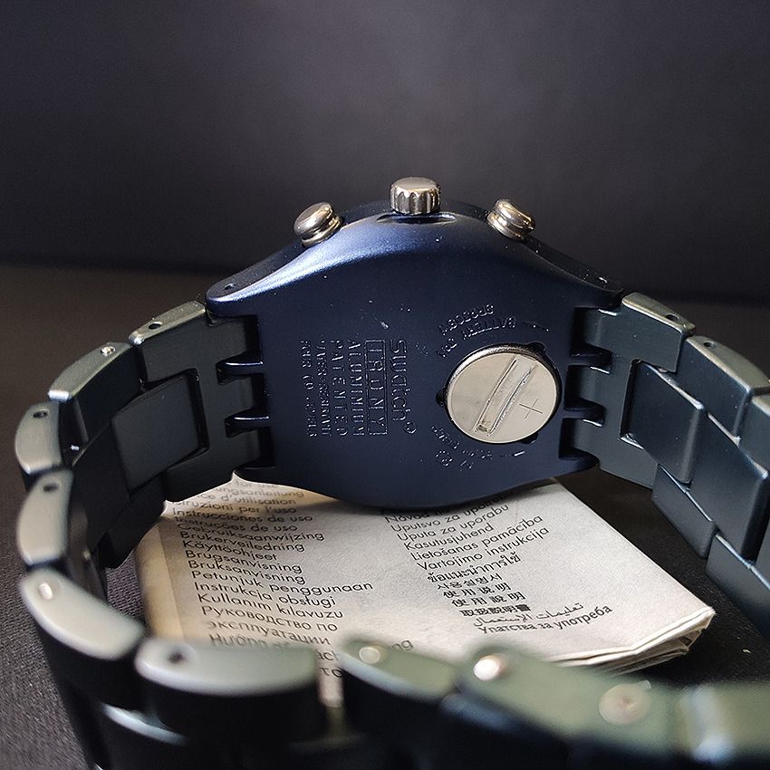 Swatch jam chrono chronograph FUCHSIA CIRCLE, Fesyen Pria, Jam Tangan ...