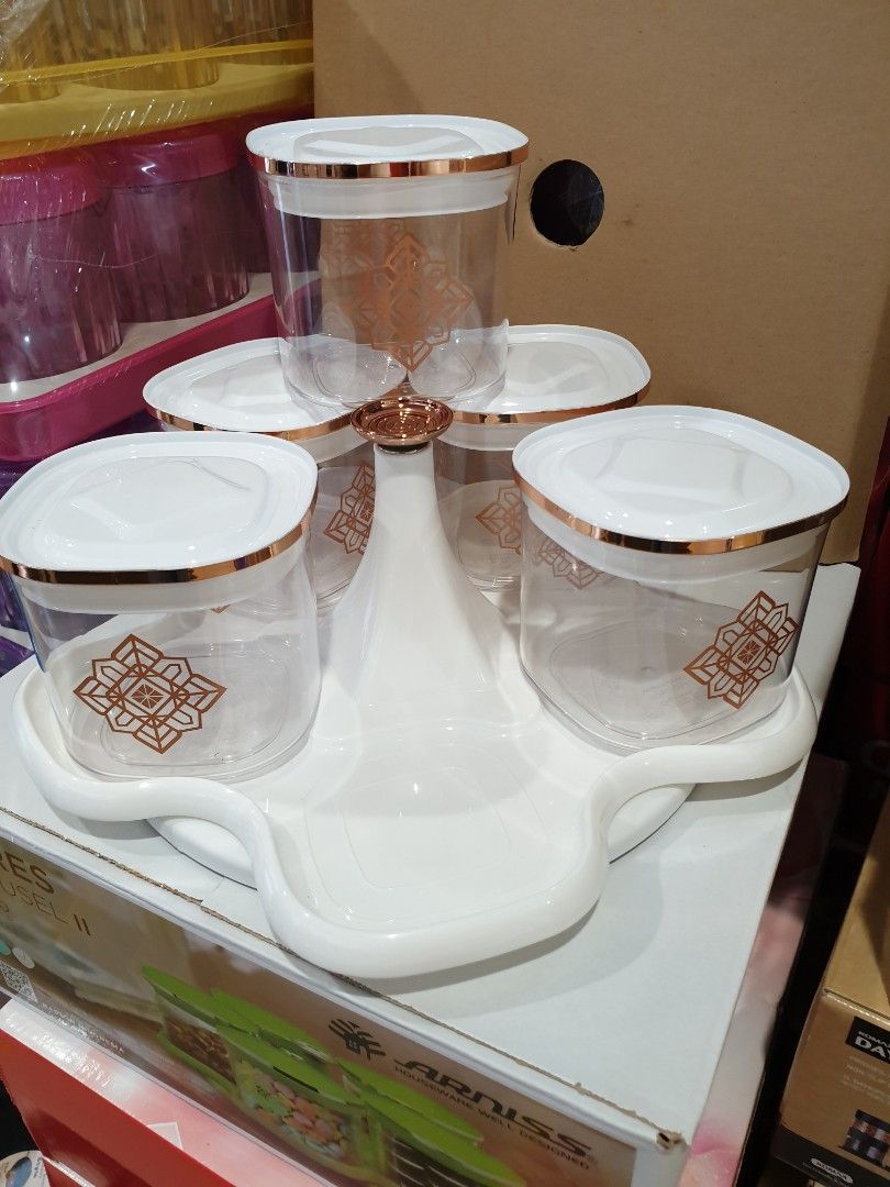 Tempat Kueh/Kueh canister, Furniture & Home Living, Kitchenware ...