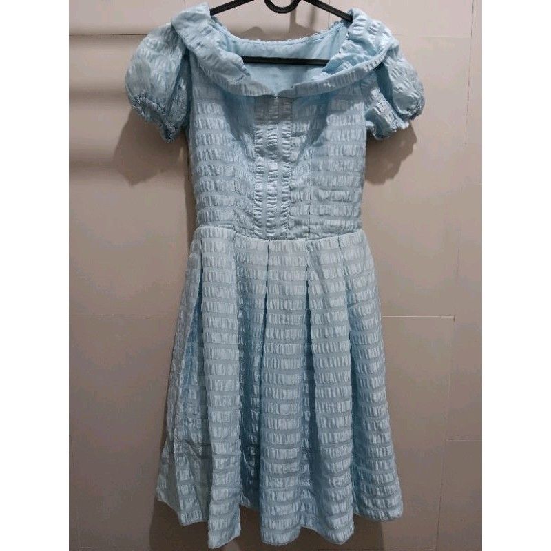 Terusan wanita biru baby blue dress, Fesyen Wanita, Pakaian Wanita ...