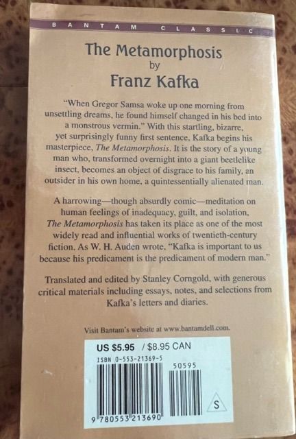 The Metamorphosis by Franz Kafka (pre-loved), Hobbies & Toys, Books ...
