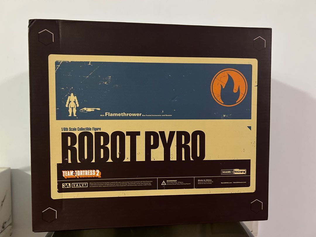 ThreeA 1/6 valve Team Fortress2 Robot Pyro, 興趣及遊戲, 玩具 & 遊戲類 - Carousell