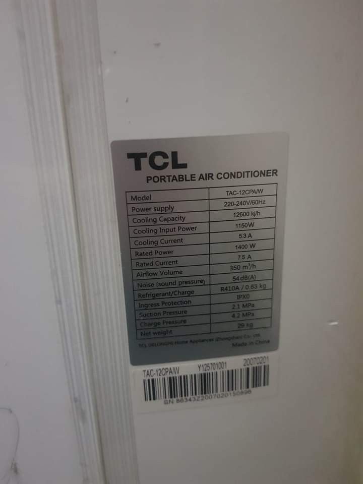 TLC PORTABLE AIRCON 1.5 HP, TV & Home Appliances, Air Conditioning and ...