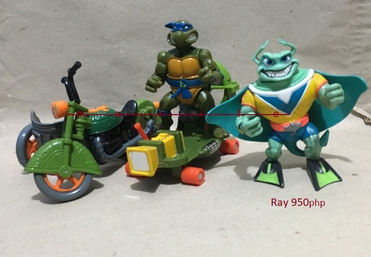 tmnt turtle cycle 1989 motorcycle & Cheapskate 1988 figure vehicle VT ...