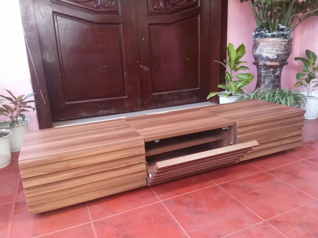 Tv Rack Japan SOLID WOOD ( AlmostNew ), Furniture & Home Living ...