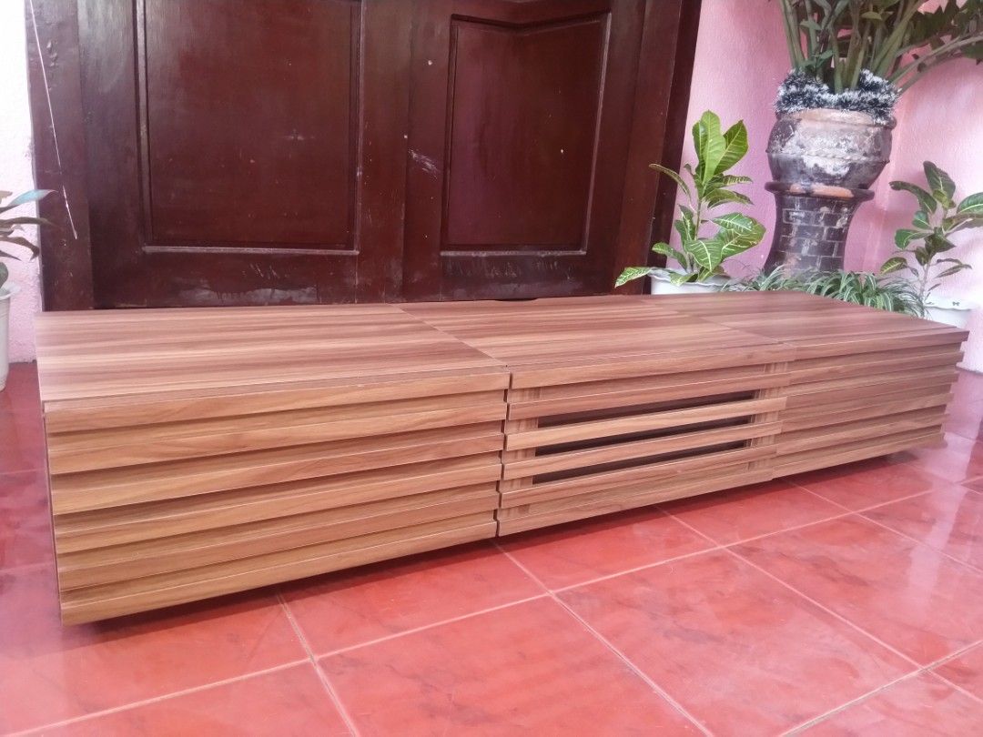 Tv Rack Japan SOLID WOOD ( AlmostNew ), Furniture & Home Living ...