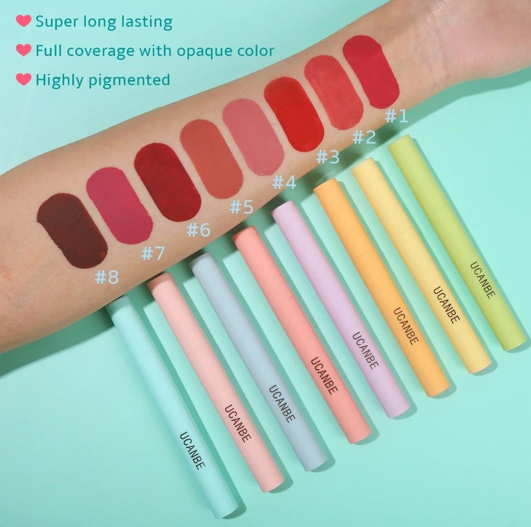 UCANBE Matte Liquid Lipstick Shades 1,2,3,4,6,7, Beauty & Personal Care ...