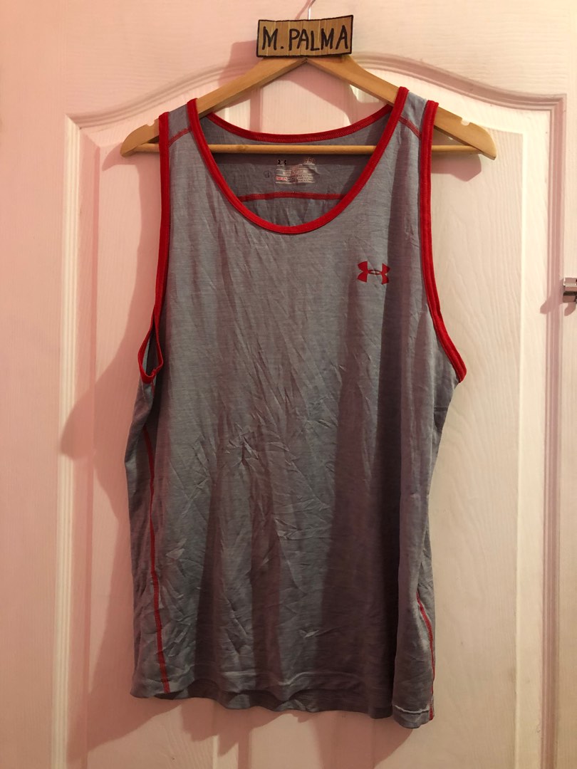 Under armour sando tank top large 19.5x28 as new, Men's Fashion ...