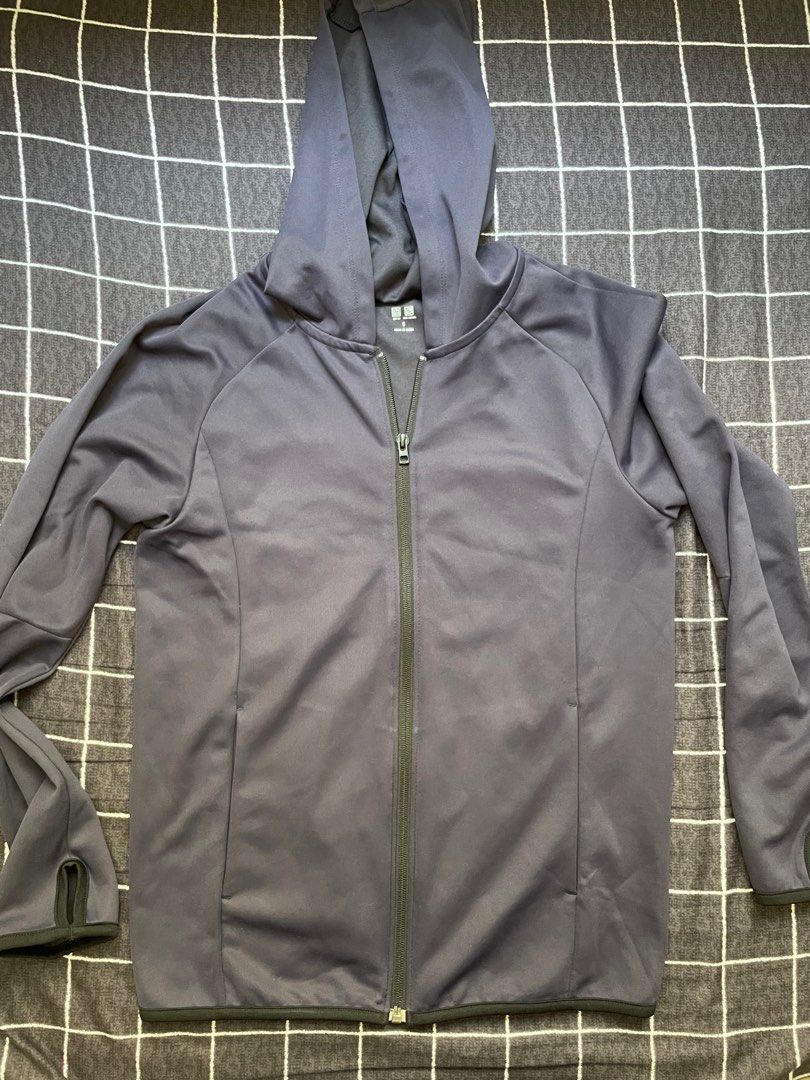 Uniqlo Dry-fit Jacket Navy Blue on Carousell