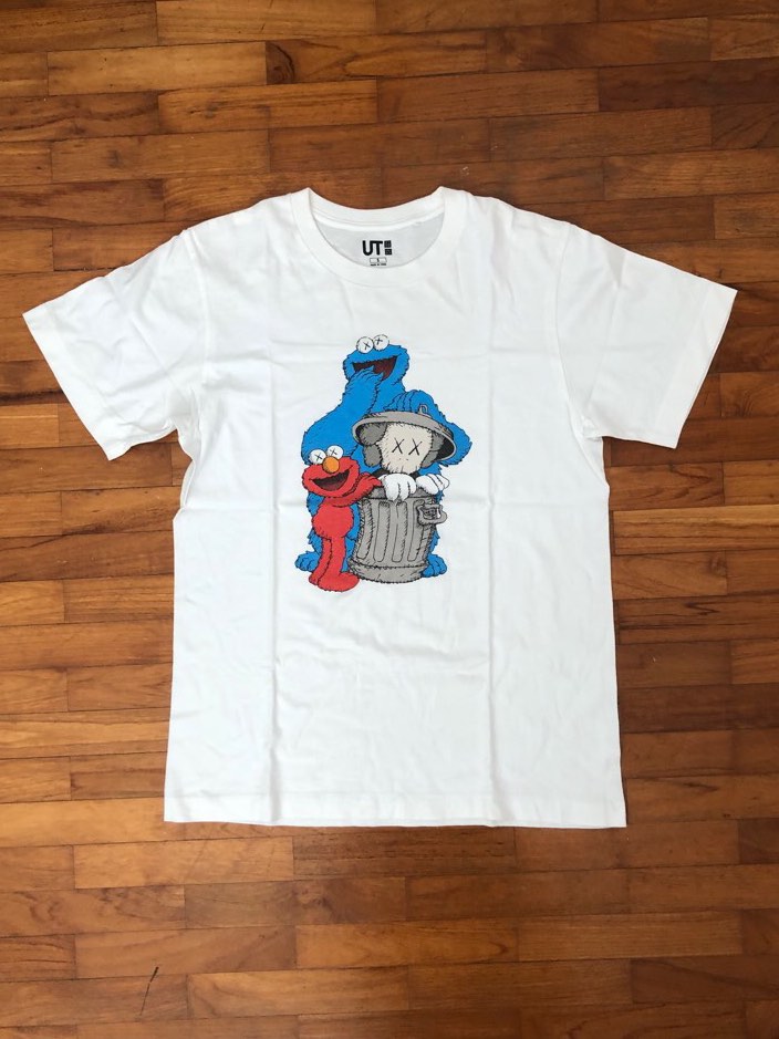Uniqlo Sesame Street x Kaws Trash Can Companion, Men's Fashion, Tops ...
