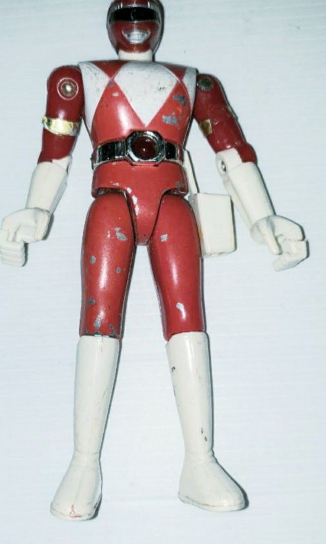 vintage bandai power rangers red blue black ranger die cast metal ...
