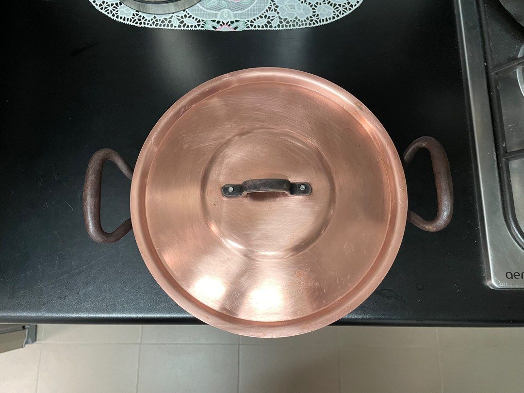 Vintage Baumalu copper pan pot with cast iron handle, 22cm diameter ...