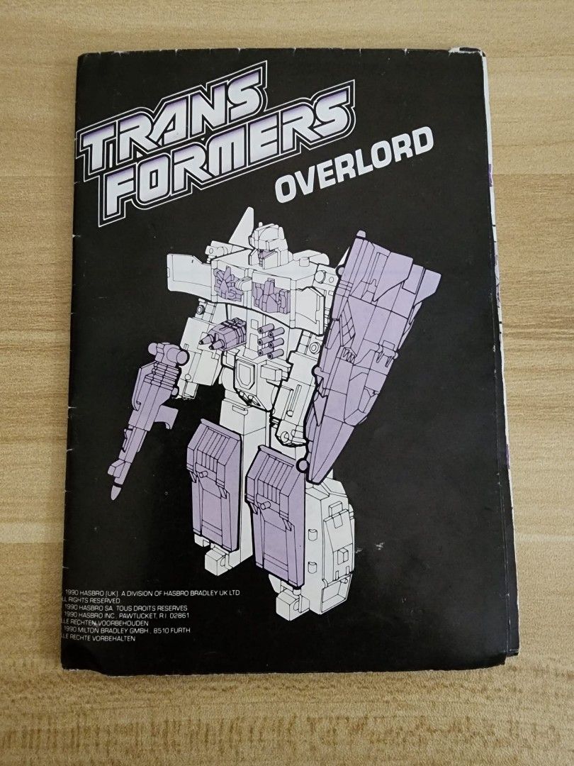 Vintage G1 Transformers Overlord Instruction Booklet, Hobbies & Toys ...