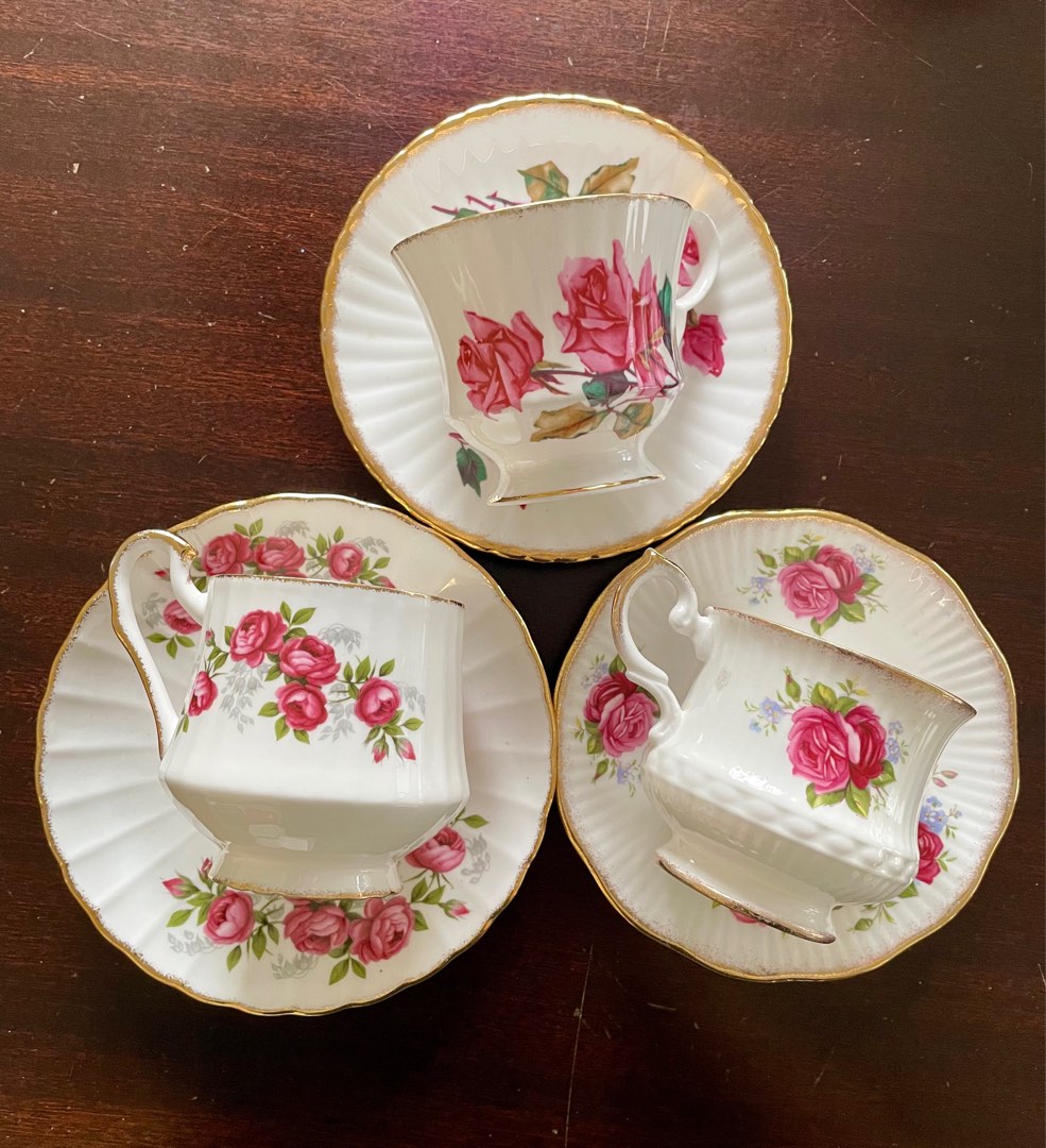 Vintage Rose-Themed Tea for Three, Hobbies & Toys, Memorabilia ...