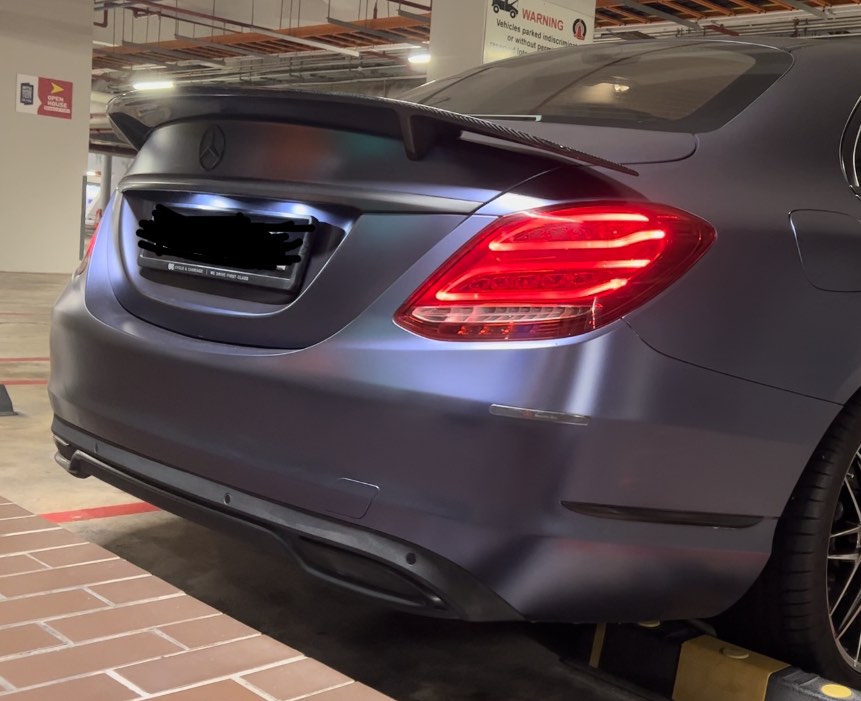 W205 Rear Spoiler Carbon Fiber Look Wing Sport Rear Trunk Spoiler Wing ...