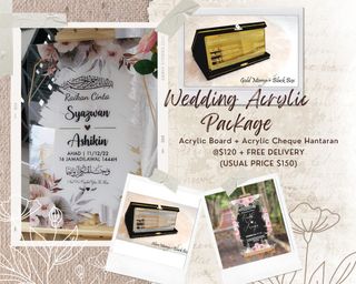 Acrylic Board & Cheque for Wedding, Everything Else on Carousell