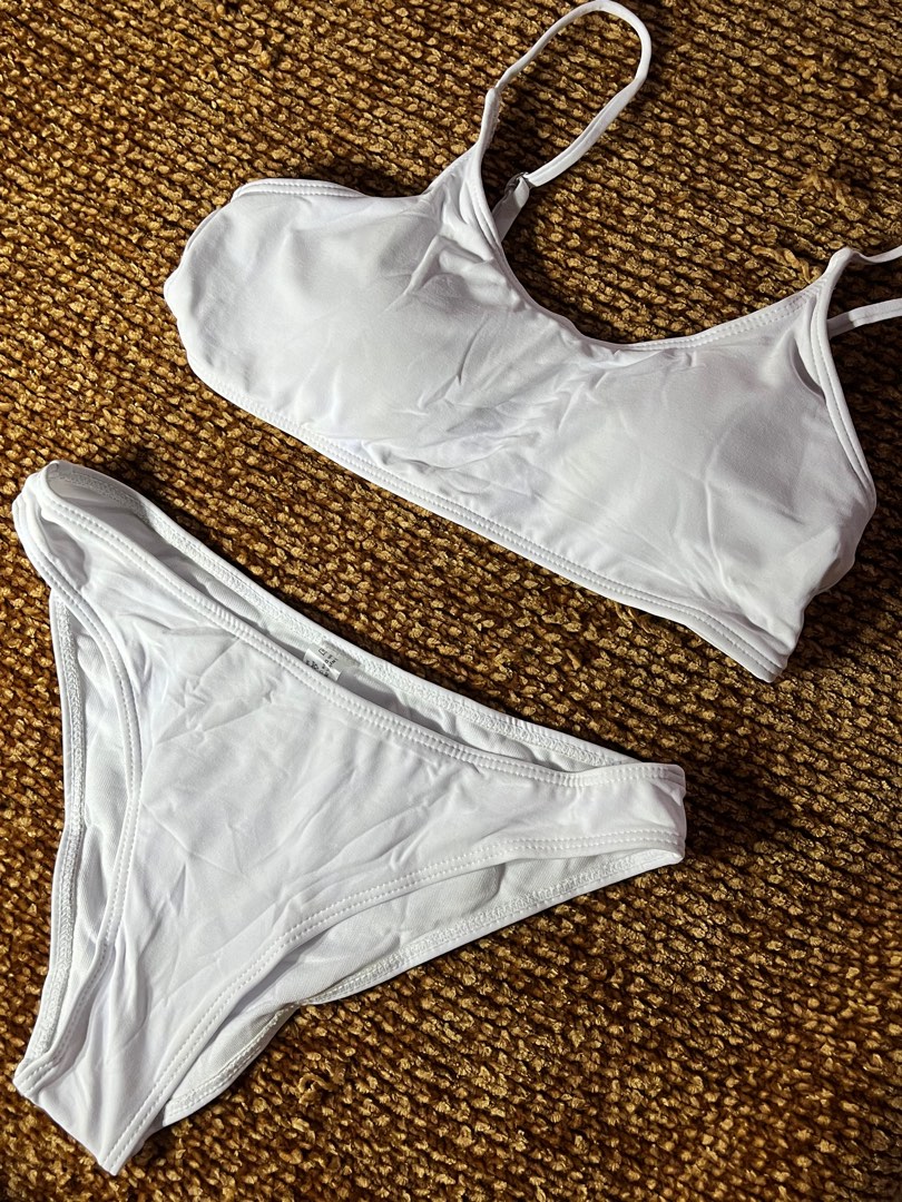 White two-piece swimsuit, Women's Fashion, Swimwear, Bikinis ...