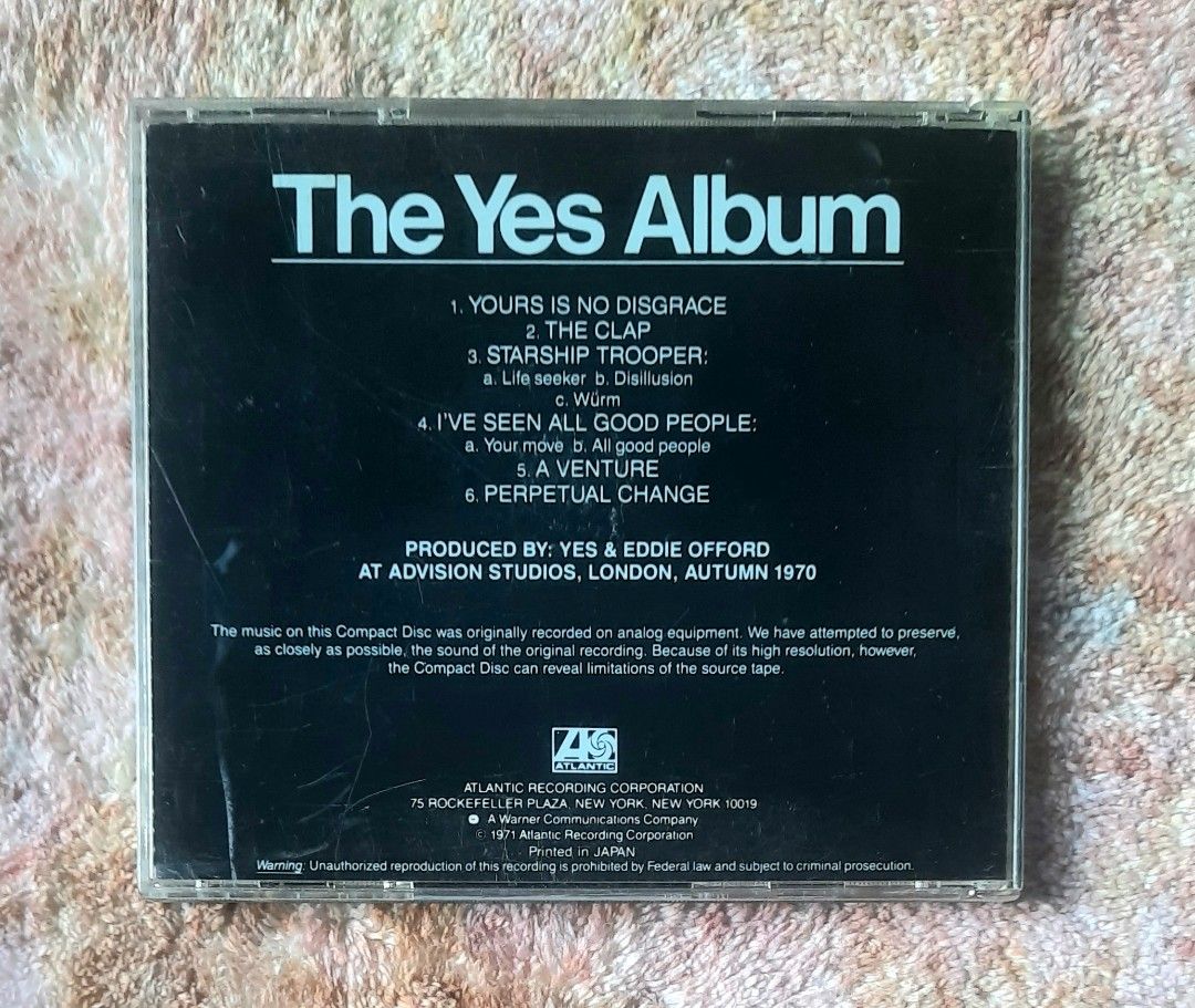 Yes - The Yes Album CD, Hobbies & Toys, Music & Media, CDs & DVDs on ...