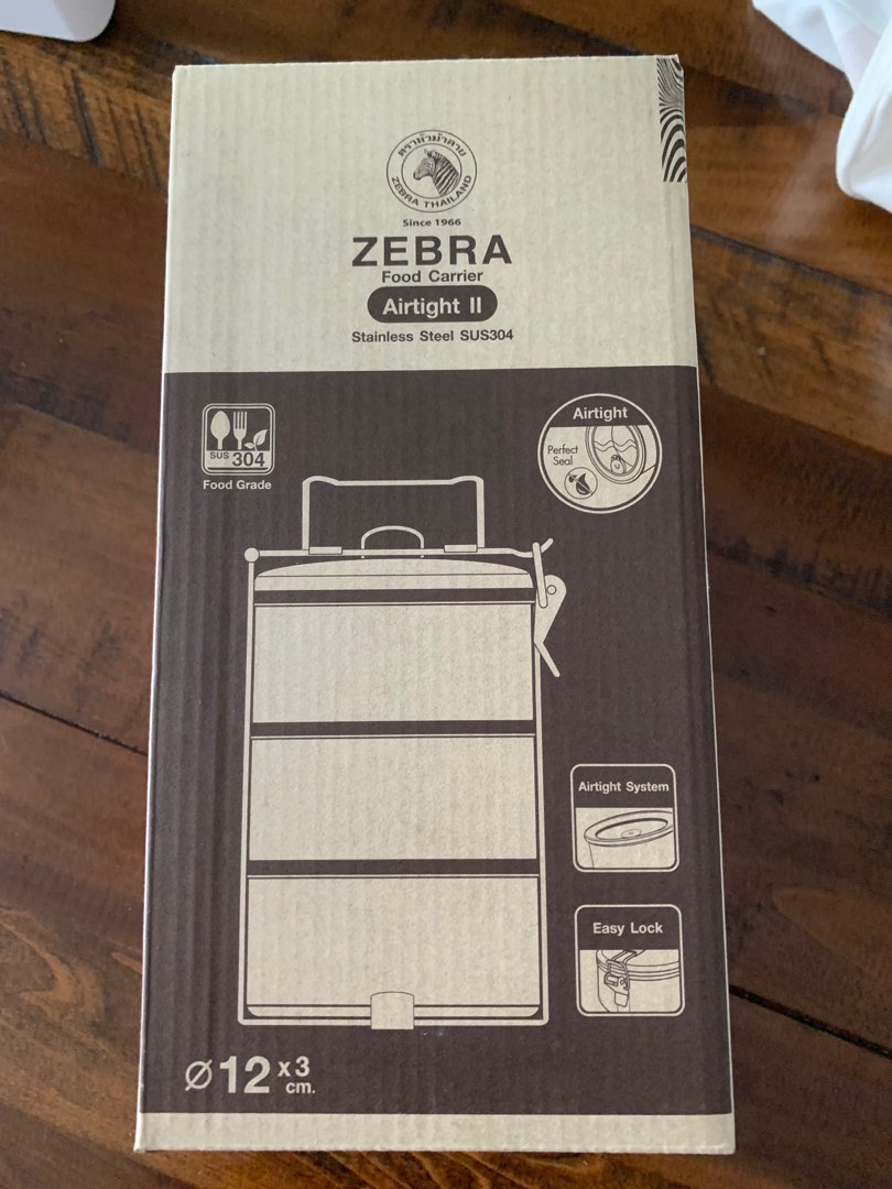 Zebra Stainless Steel 3 Tier Tingkat Food Container - 12cm, Furniture ...