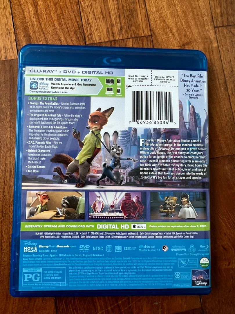 Zootopia blu-ray / DVD, Hobbies & Toys, Music & Media, CDs & DVDs on ...