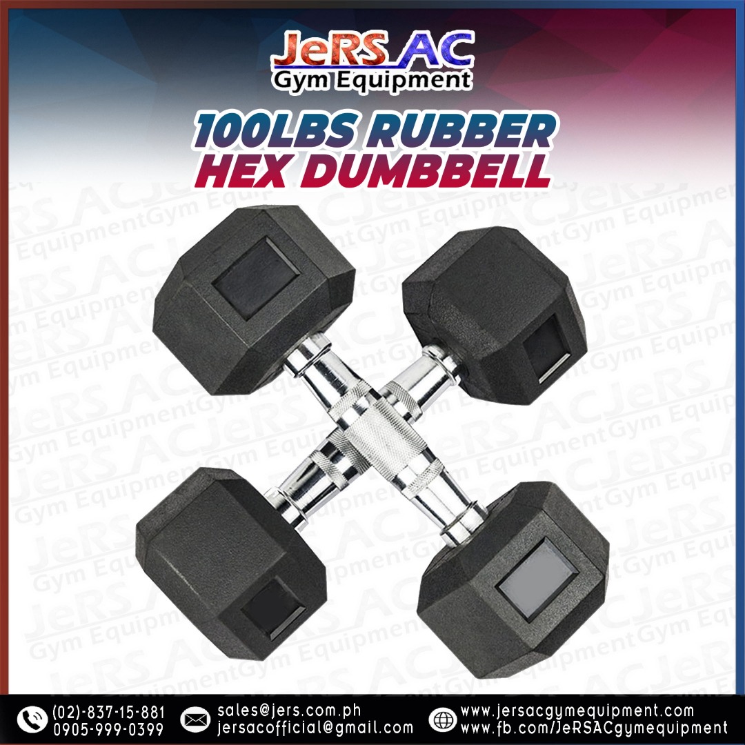 100 lbs Hex Dumbbells, Sports Equipment, Exercise & Fitness, Weights ...