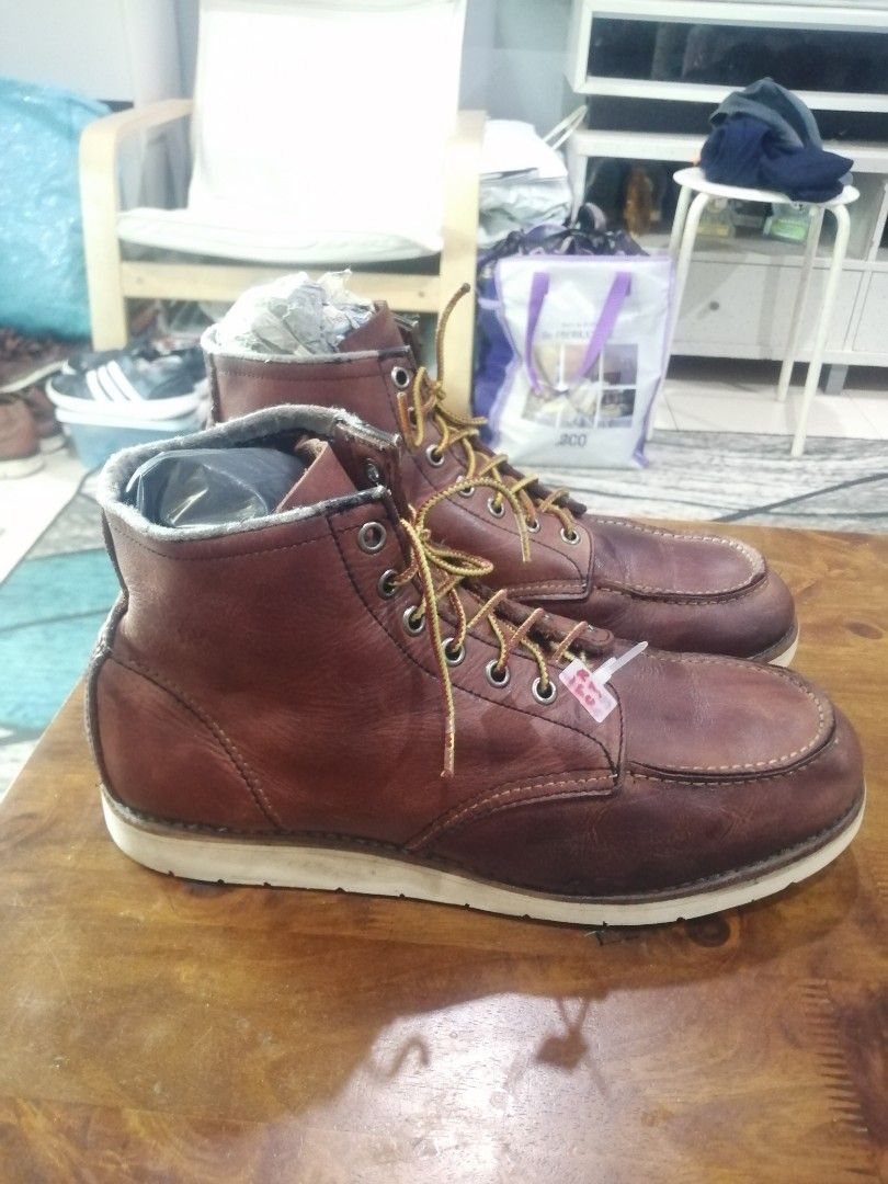 10UK Hawkins Moc Toe Boot Tapak Putih, Men's Fashion, Footwear, Boots ...