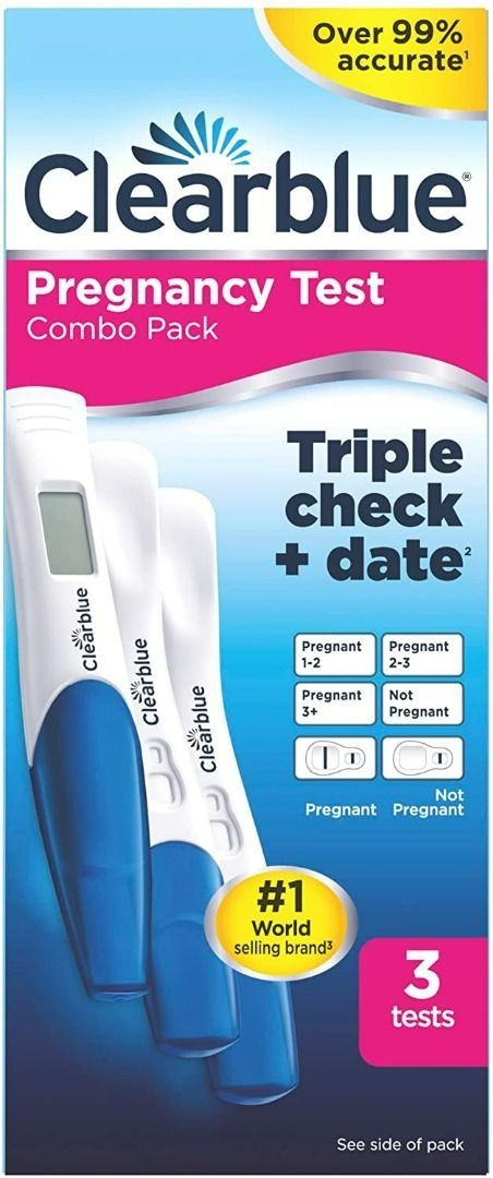 3031a Clearblue Triple Check And Date Home Pregnancy Test Combo Pack Digital Pregnancy Test