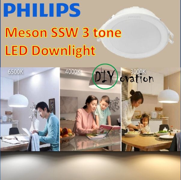 [3 tone] Philips Meson SSW 3 colour LED Downlight/ 3 in 1 LED Light ...