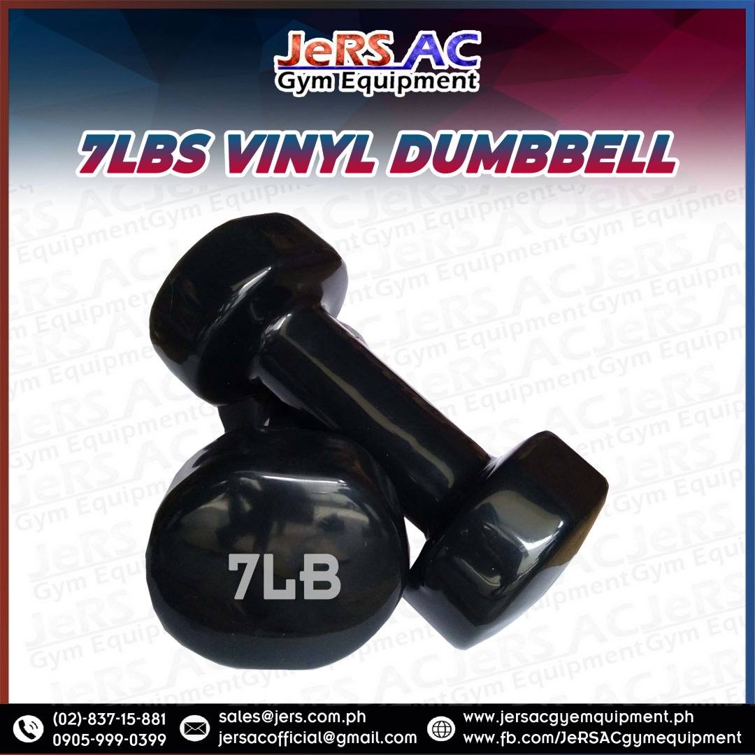 7lb Vinyl Dumbbells, Sports Equipment, Exercise & Fitness, Weights ...