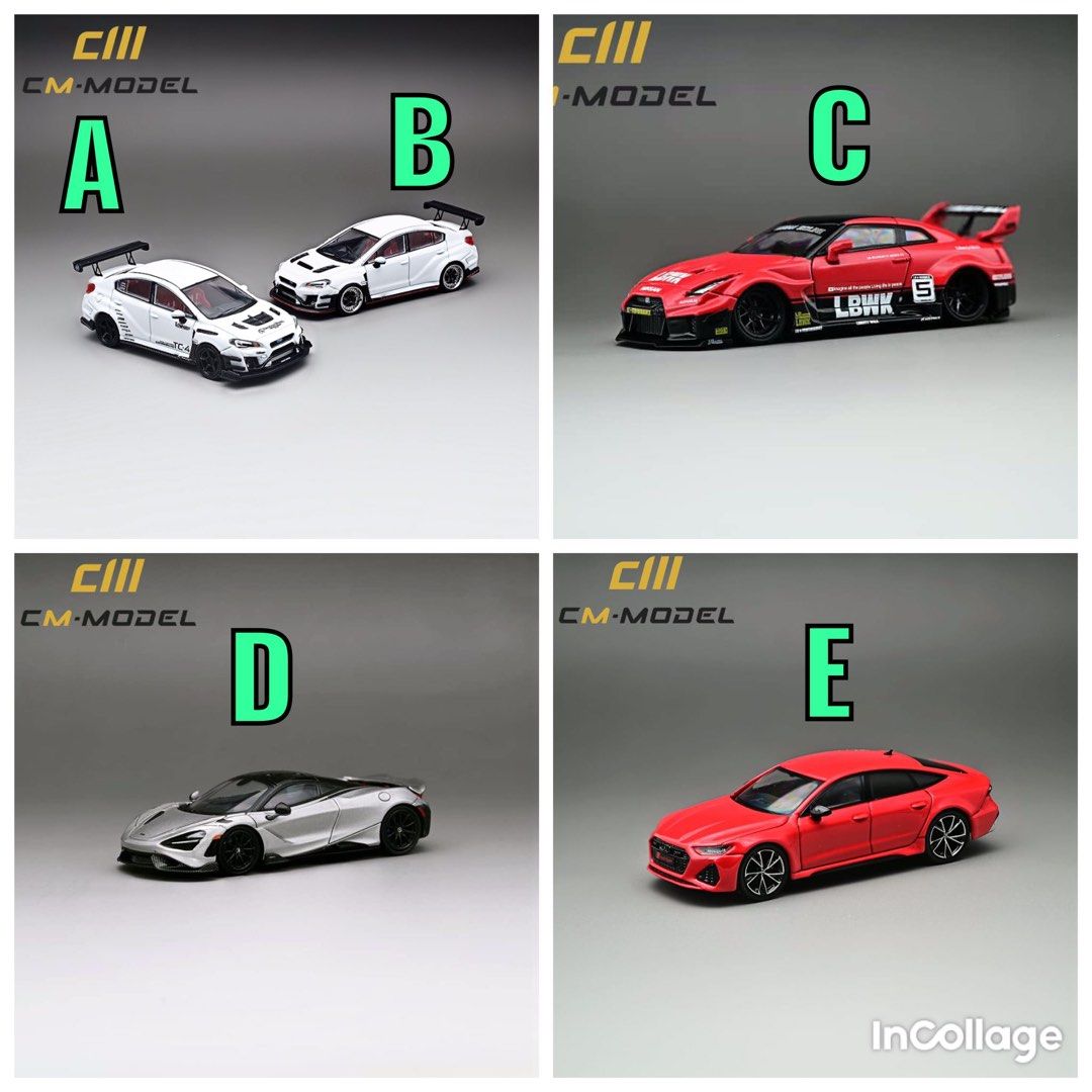 預訂 pre-order**** CM Model 1:64 合金模型 Subaru STI R35 LBWK Mclaren 765LT ...