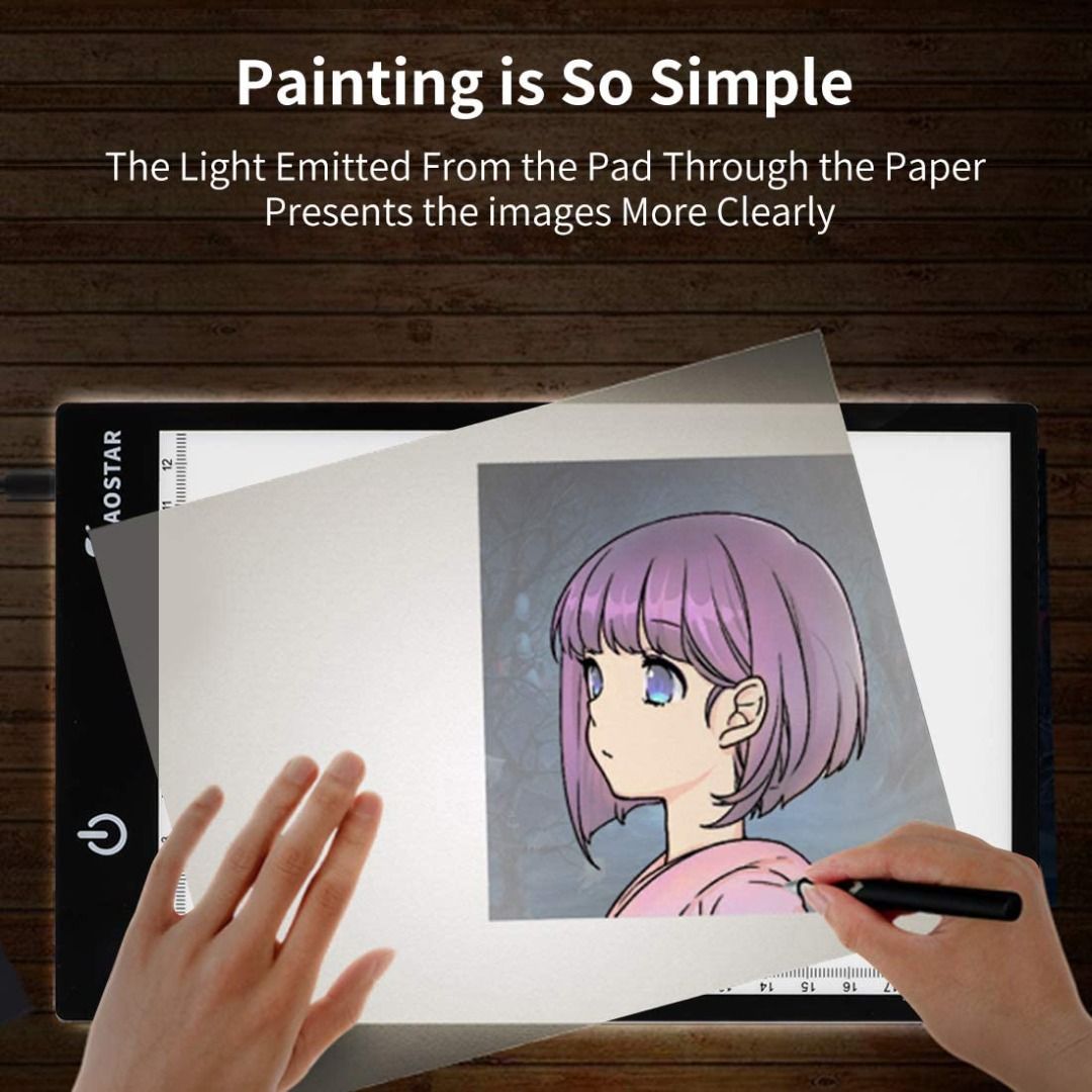 A5 Light Box Drawing Pad, Tracing Table Power by USB Cable with 3 ...