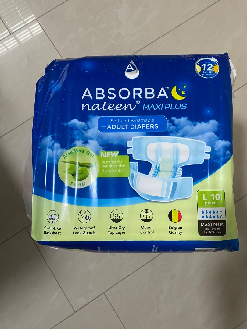 Absorba Adult Diapers (Maxi Plus, Night 12 Hrs), Beauty & Personal Care ...