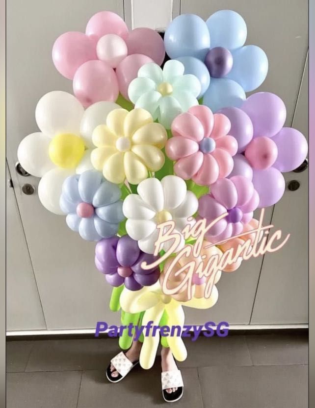 Balloon Jumbo Blue Flower Bouquet - XXL | Balloon Bouquet | Blue Flower ...