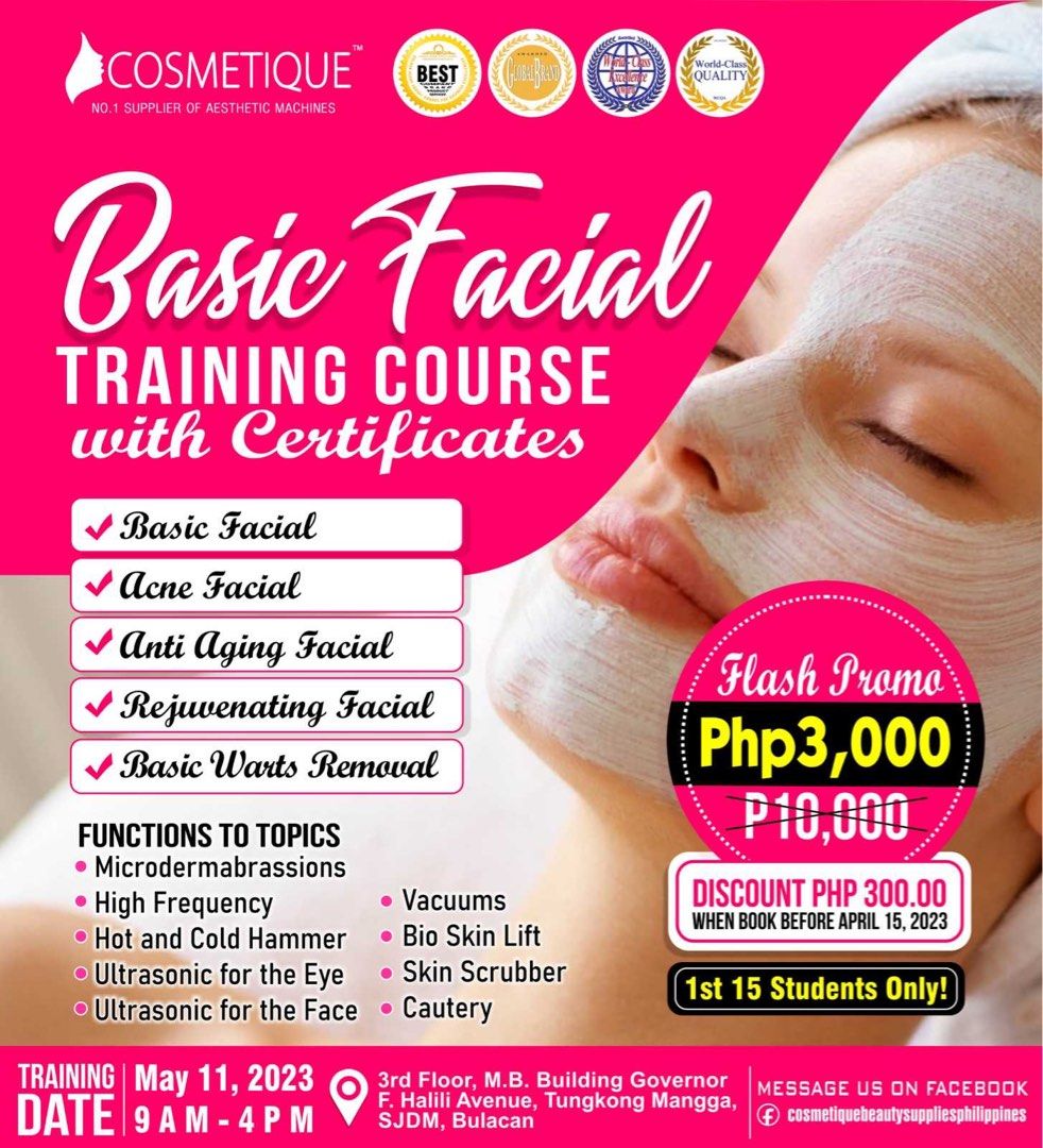 Basic Facial Training Course May 11,2023 Facial Machinep, Beauty ...