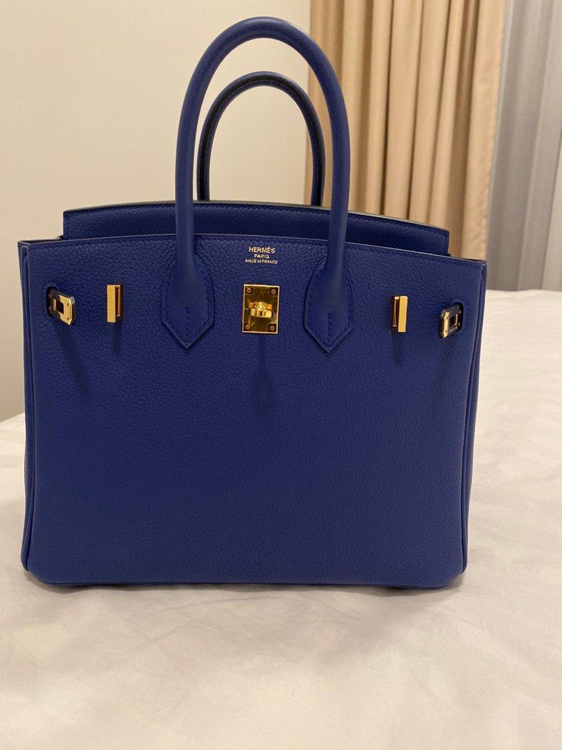Birkin blue electric 25 (Ghw Togo) , Luxury, Bags & Wallets on Carousell