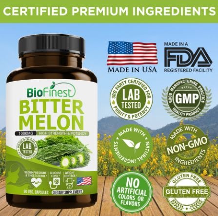 Bitter Melon Gourd Extract, 1000mg, Biofinest - 90 Veg Capsules, Health ...