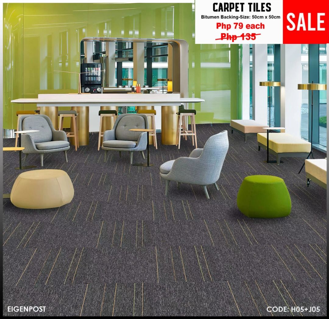 BRANDNEW Carpet Tiles R-SERIES BITUMEN BACKING, Furniture & Home Living ...