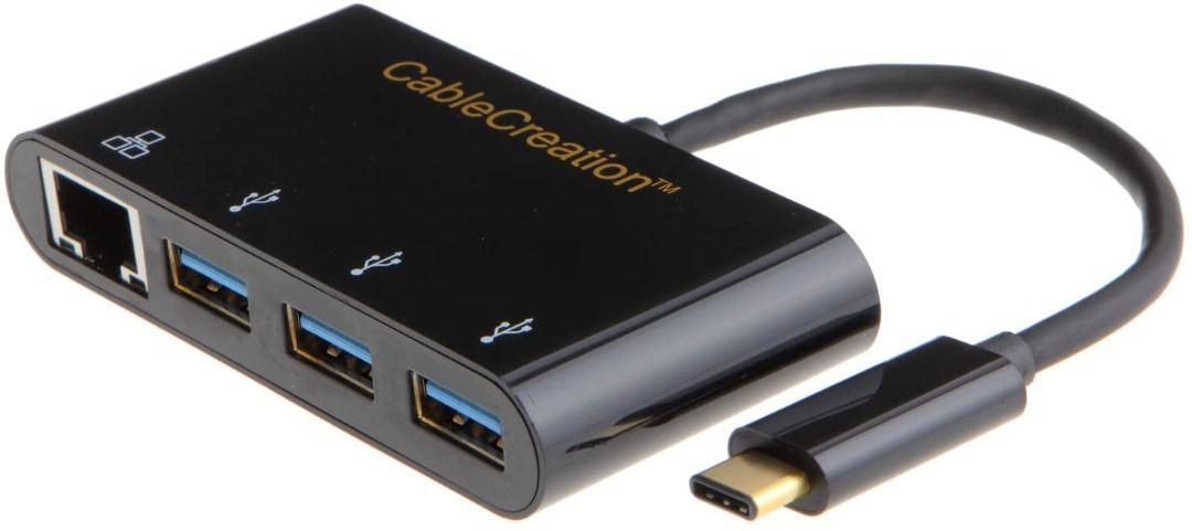 CableCreation USB 3.1 USB-C to 3-Ports USB 3.0 Hub+Gigabit Ethernet ...