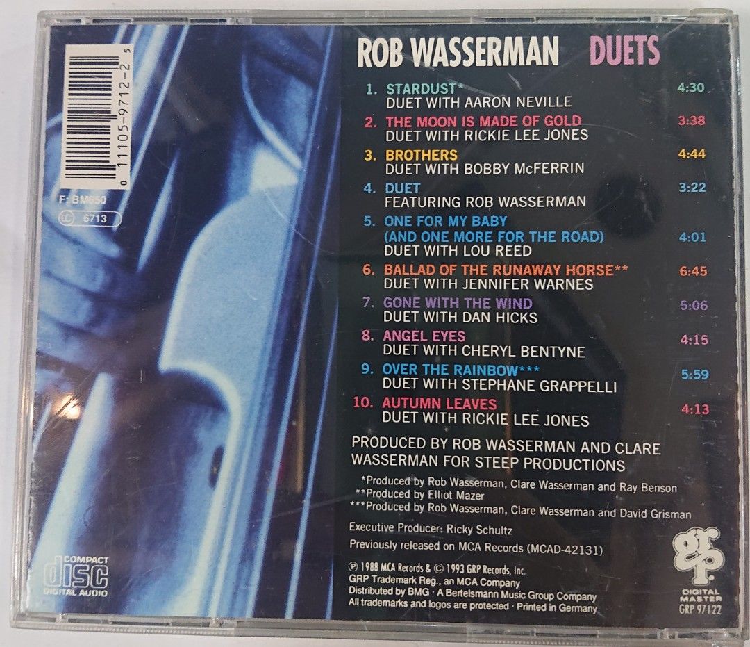 Cd rob wasserman duets 德版, 興趣及遊戲, 音樂、樂器 & 配件, 音樂與媒體 - CD 及 DVD - Carousell