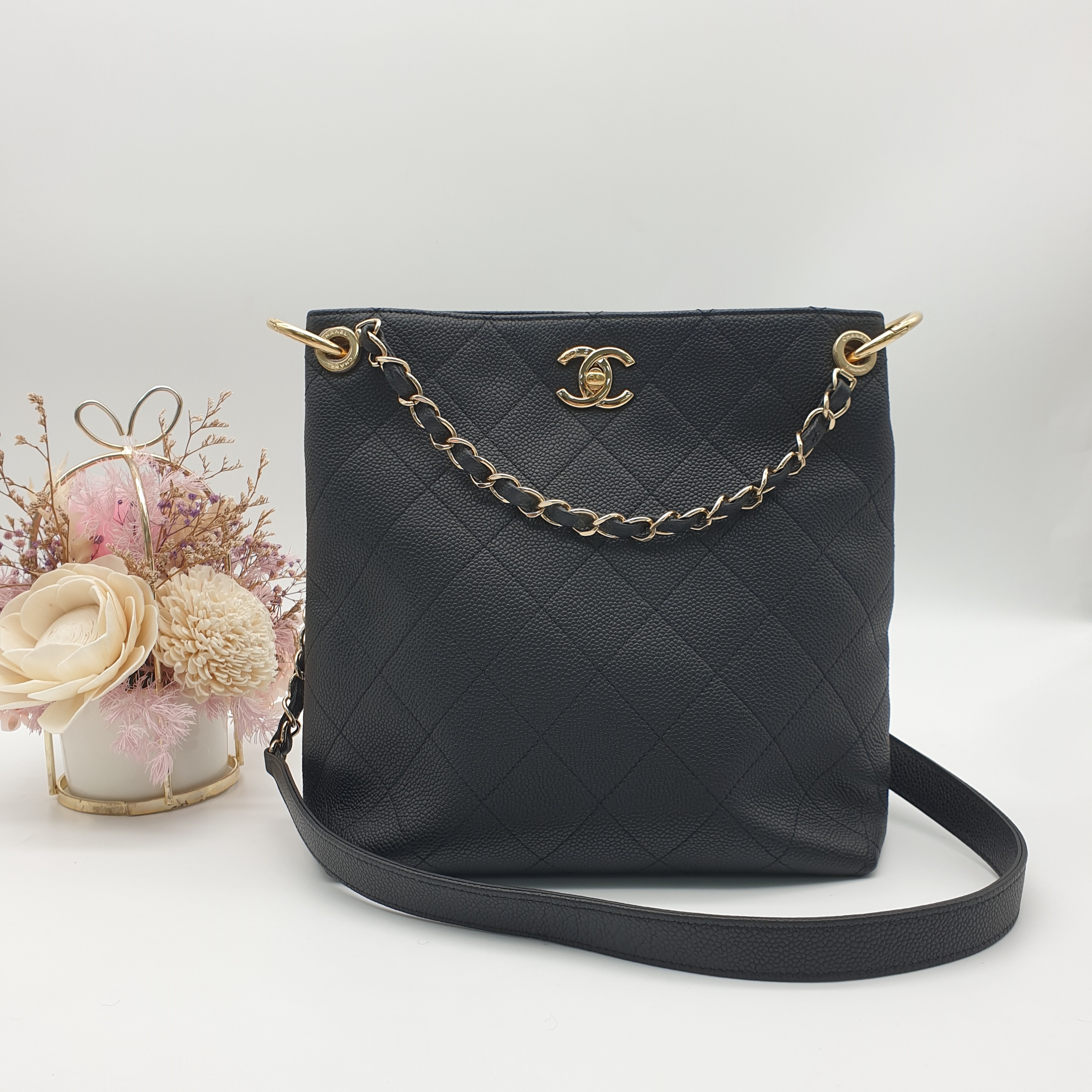 Chanel Tote with Double Strap, Luxury, Bags & Wallets on Carousell